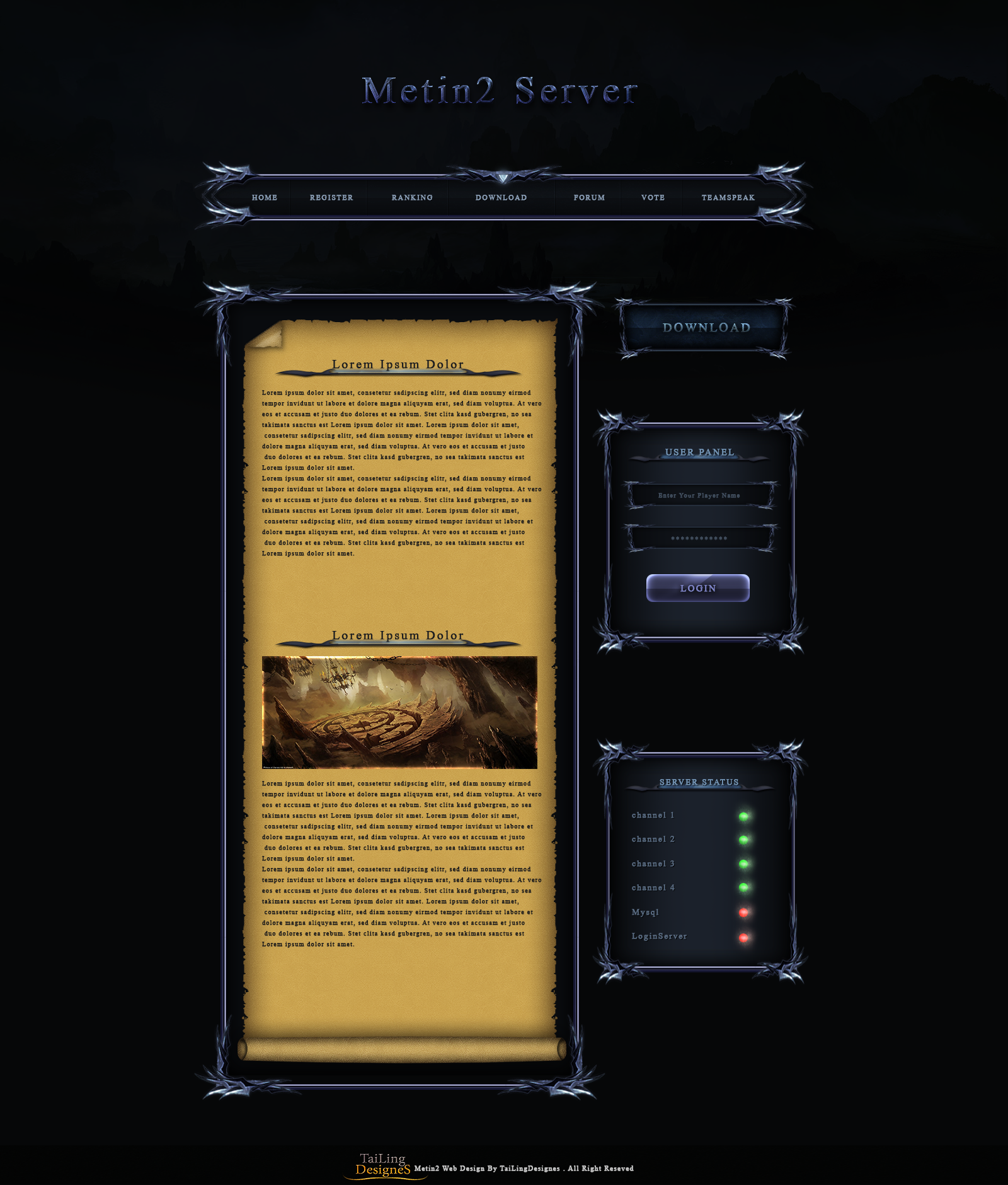 PSD - Dark Blue - Web Design - 2D Graphics - Metin2Dev | M2Dev