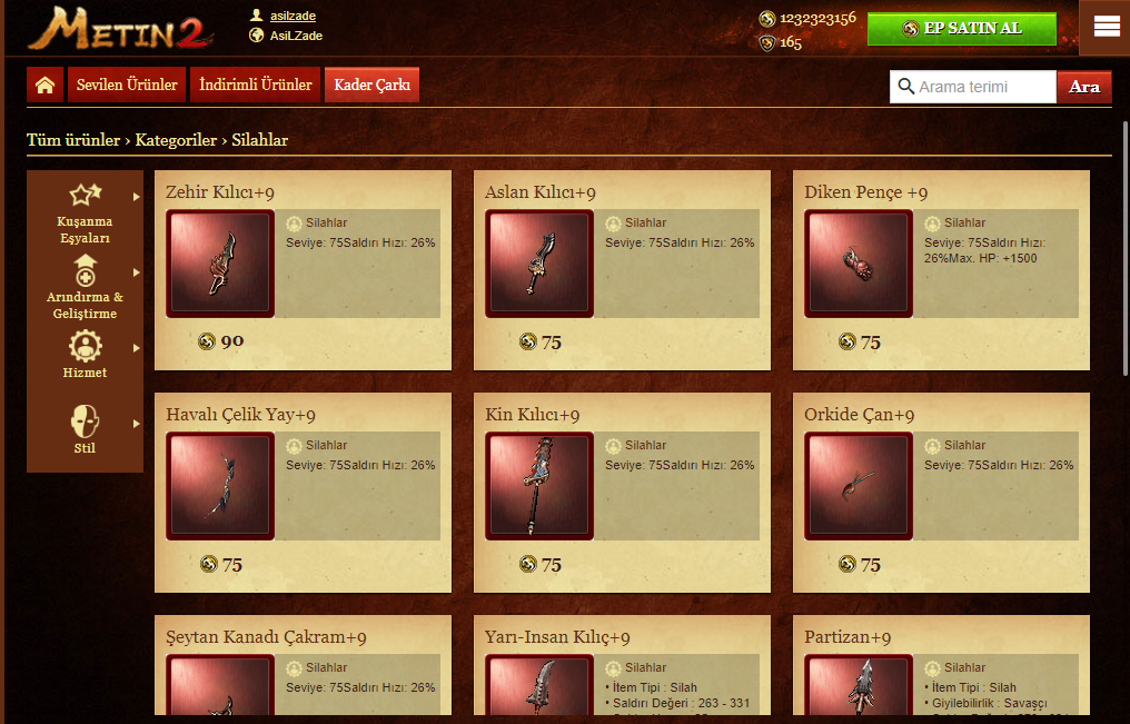 Item Shop AsilZade - Programmation & Développement / Codes - Metin2Dev | M2Dev