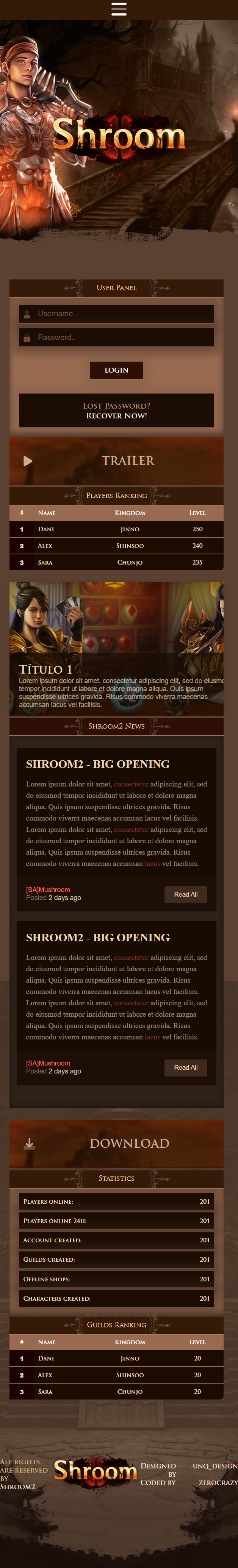 Shroom2 web design in HTML - Web Development & Scripts / Systems - Metin2Dev | M2Dev