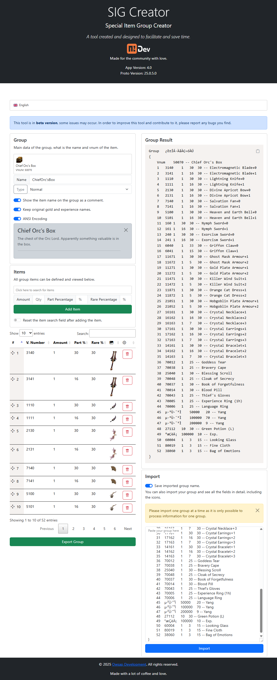 Special Item Group Creator - Tools & Programs - Metin2Dev | M2Dev