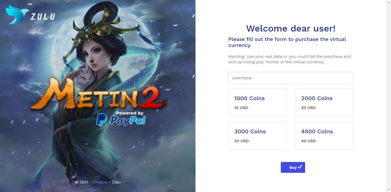 Zulu (V2) | PayPal Payment Gateway (IPN) - Web Development & Scripts / Systems - Metin2Dev | M2Dev