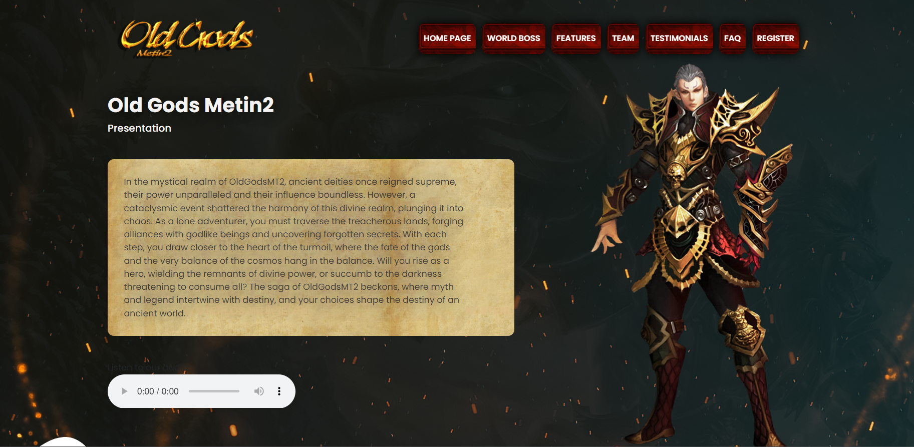 PRESENTATION PAGE [OLDGODSMT2 RELEASE] - Web Development & Scripts / Systems - Metin2Dev | M2Dev