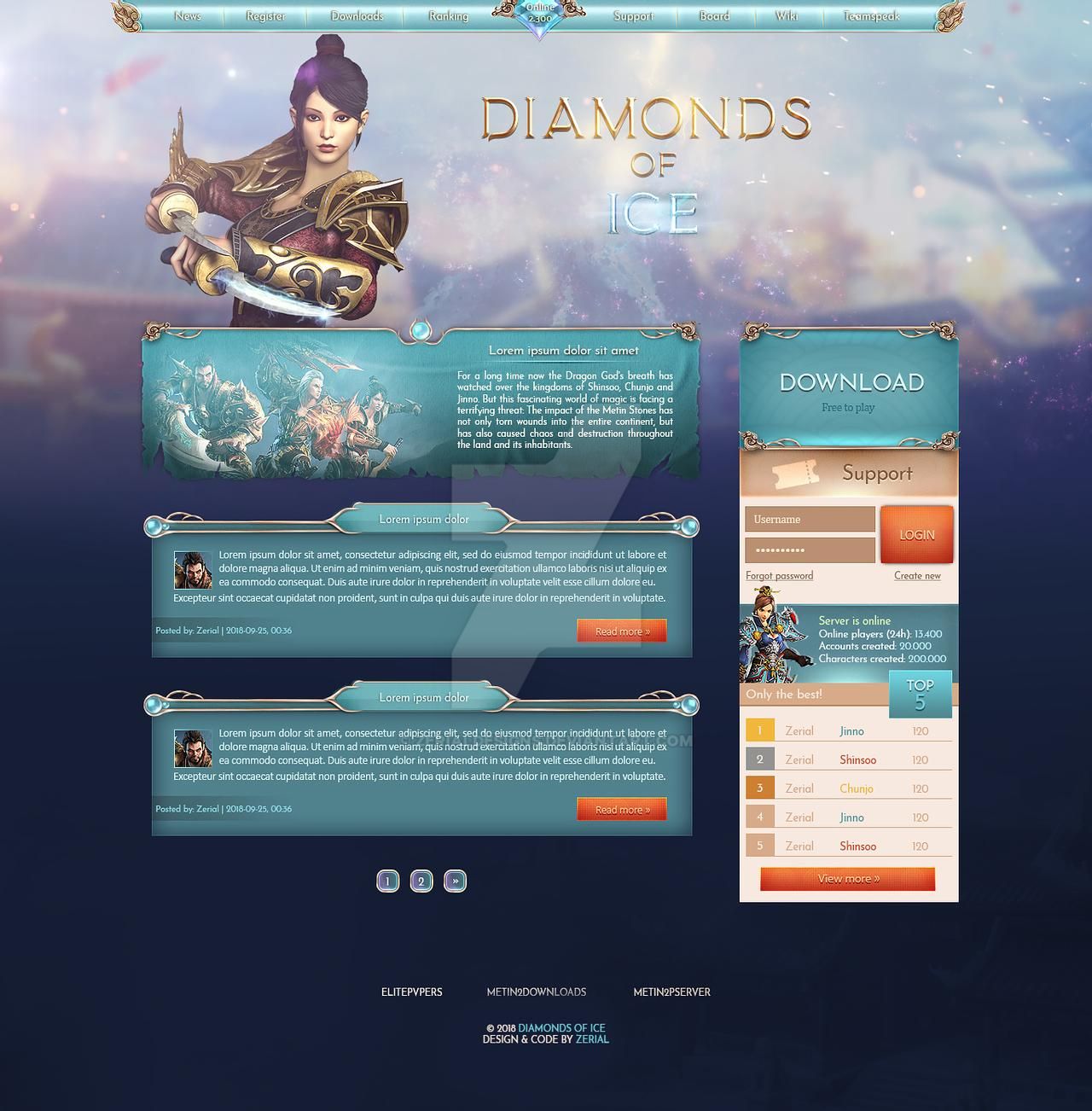 PSD - Diamonds of Ice - Web Design - 2D Graphics - Metin2Dev | M2Dev
