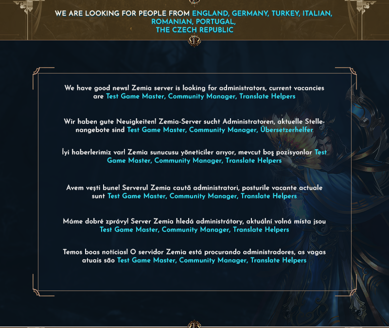 Zemia.to - Golden Winter - Look for Team members - Paid Support ...