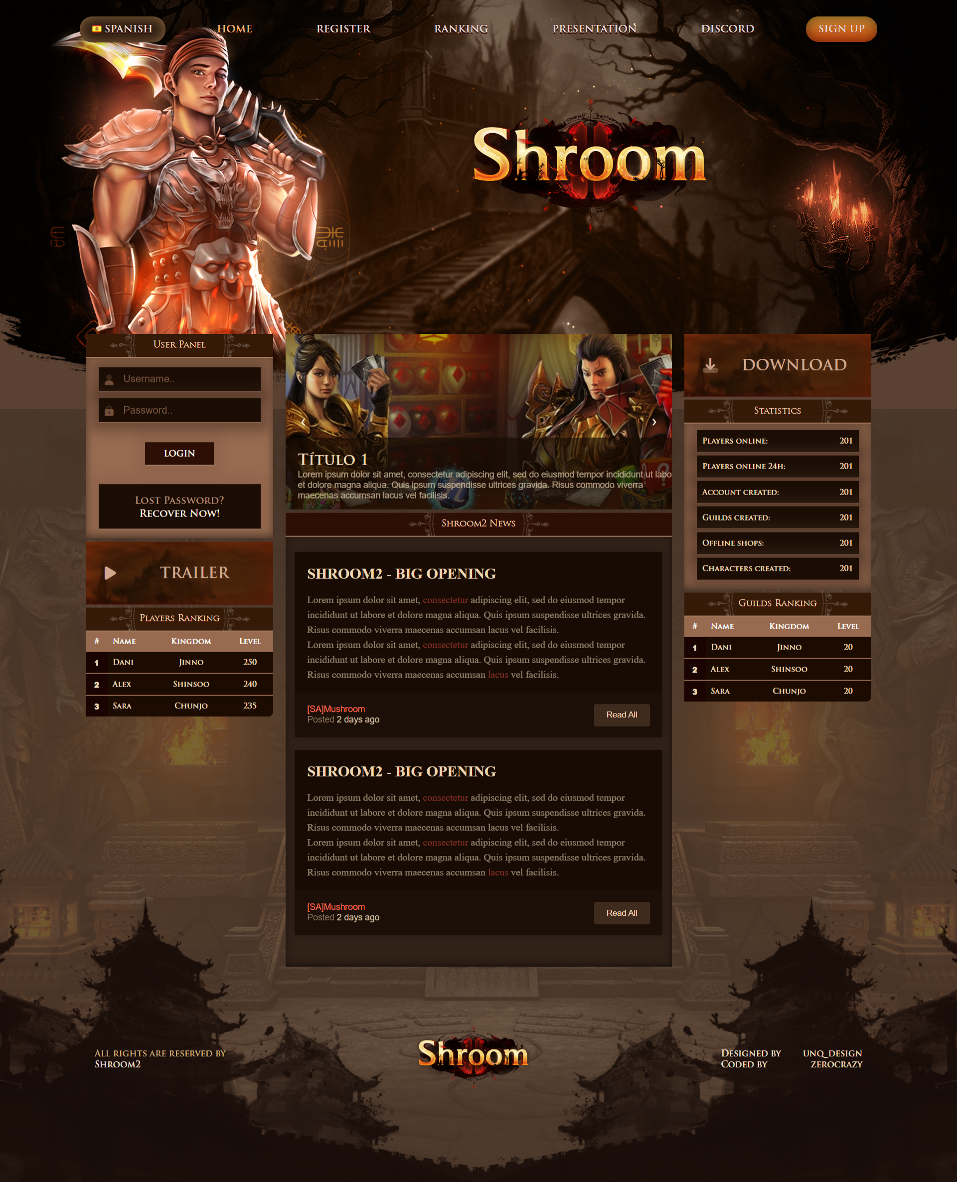 Shroom2 web design in HTML - Web Development & Scripts / Systems - Metin2Dev | M2Dev